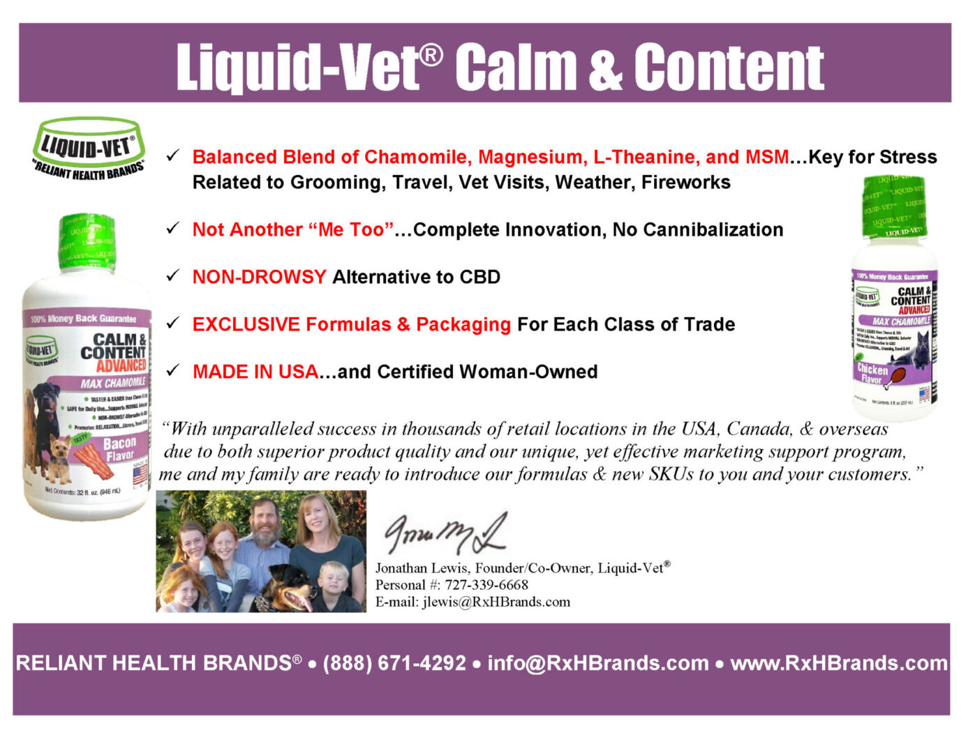 PRODUCT INFORMATION SHEETS - Reliant Health Brands
